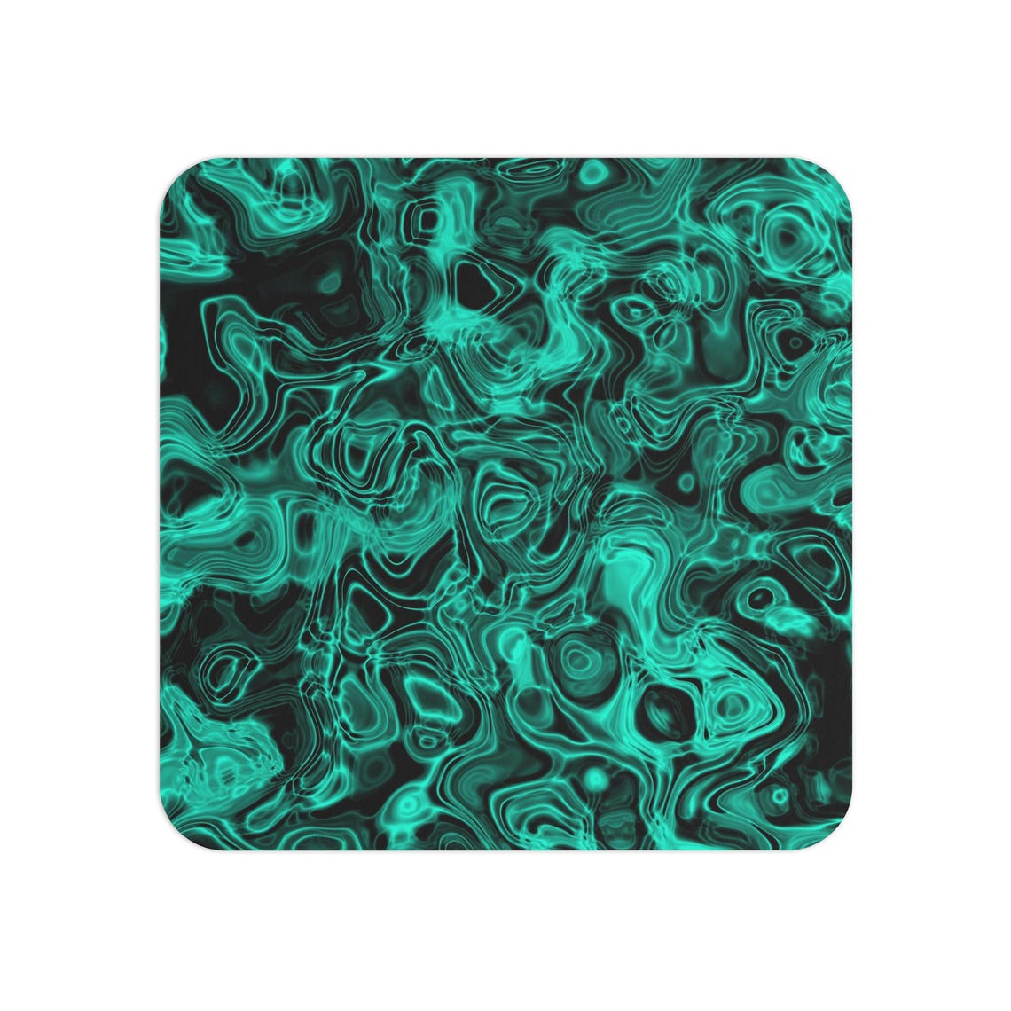 Green Malachite Trippy Marble Swirl Coaster | Square Drink Coaster - Etsy