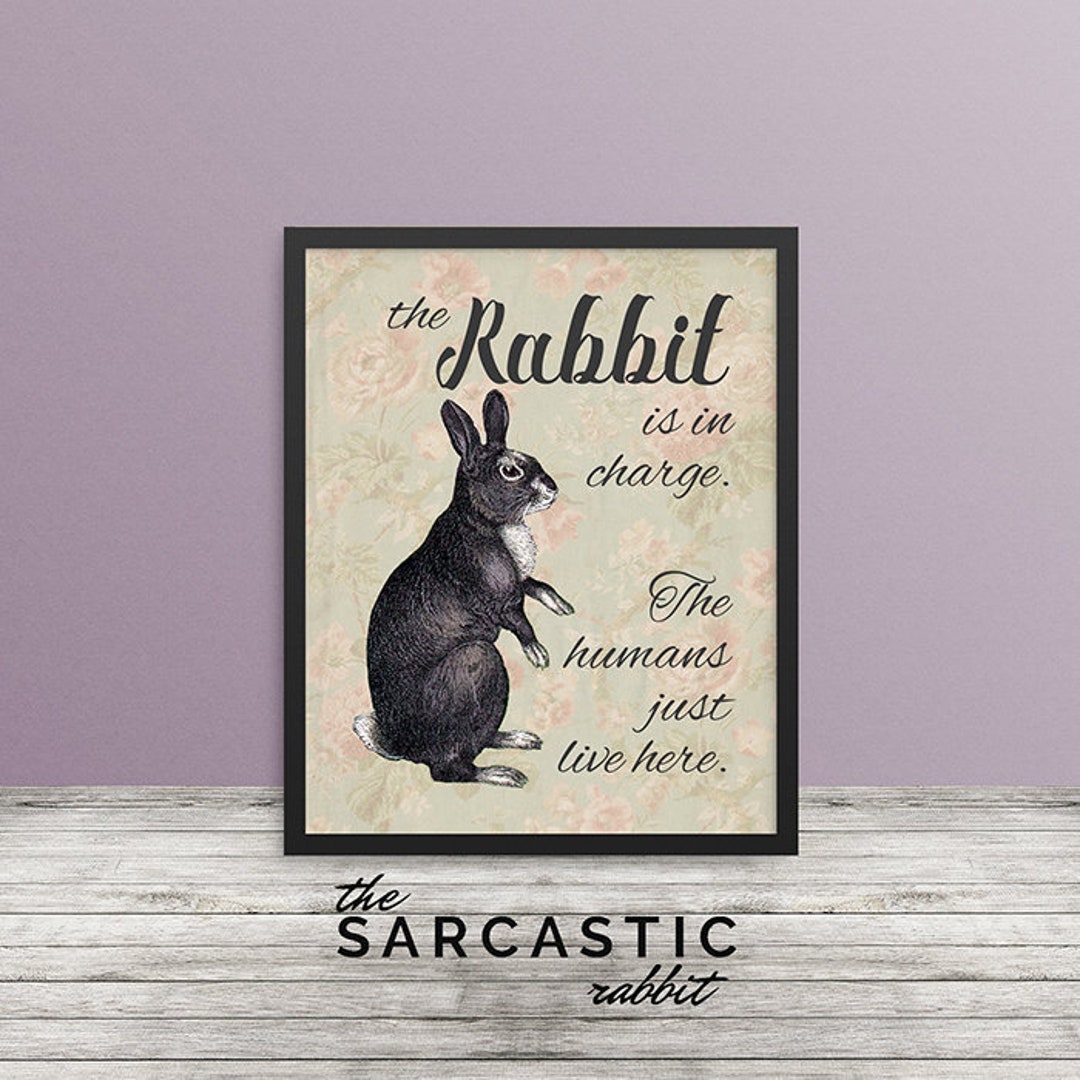 Rabbit in Charge, Rabbit, Bunny, Art, Print, Poster, 8x10, Instant ...