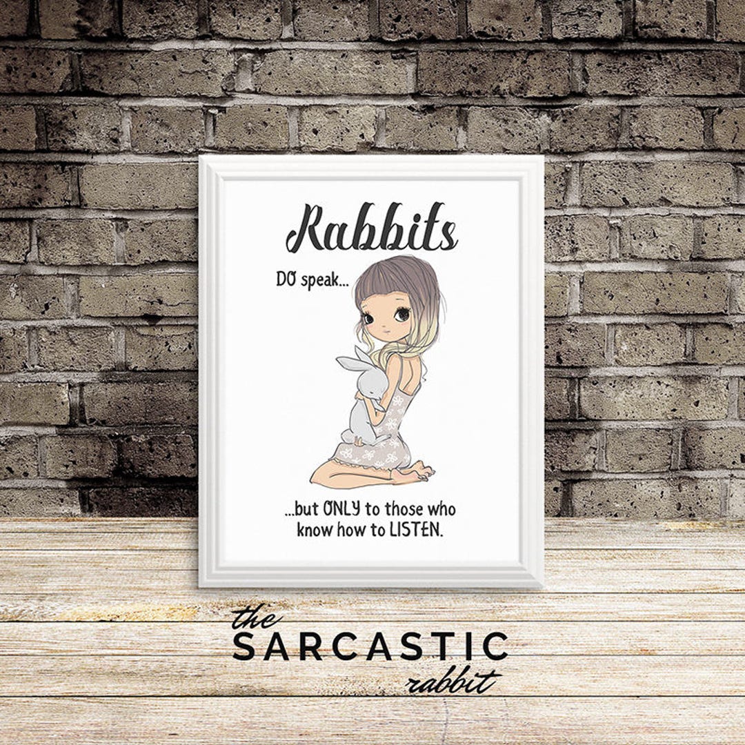 Rabbits Do Speak, Rabbit, Bunny, Art, Print, Poster, 8x10, Instant ...