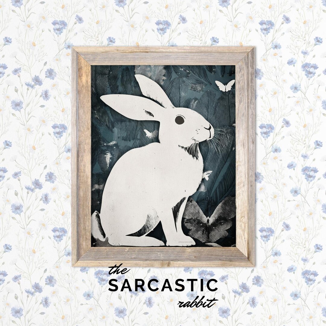 Wondering, Digital Download, Art, Print, Poster, Bunny, Rabbit, Home ...