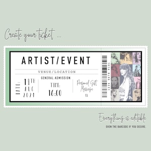 Personalized Concert Ticket Keepsake: Custom Event Voucher - Etsy UK