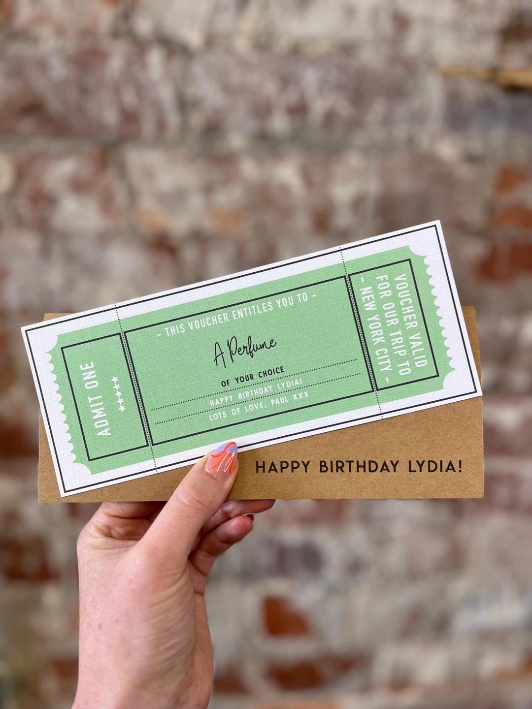 Birthday Coupon, Token, Gift Voucher, Personalised, Ticket, Surprise ...