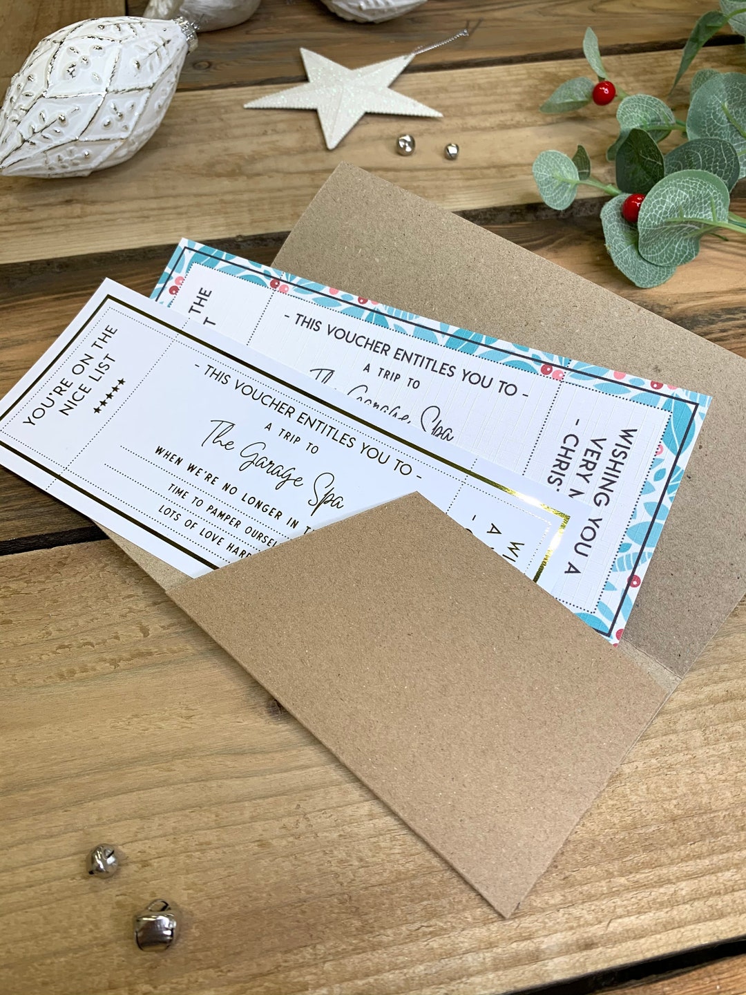 Christmas Voucher Surprise Voucher Coupon Token Personalised Ticket ...