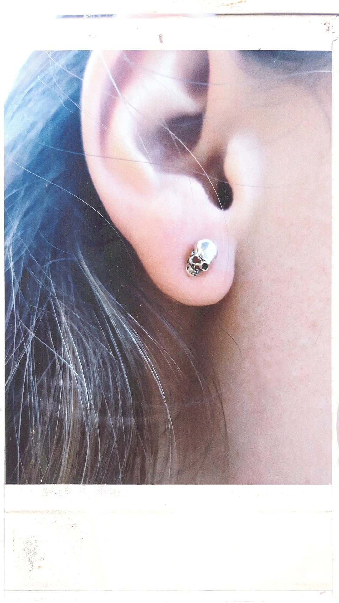 Human Skull Ear Studs, Sterling Silver - Etsy
