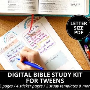 TWEEN DIGITAL BIBLE Kit / Printable Devotional for Girls / Planner ...