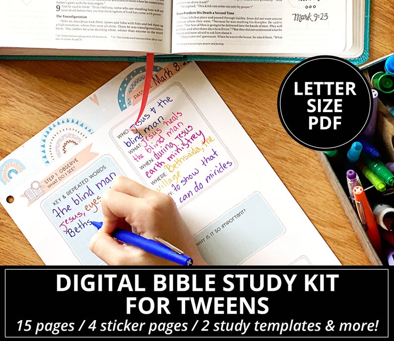 TWEEN DIGITAL BIBLE Kit / Printable Devotional for Girls / Planner ...