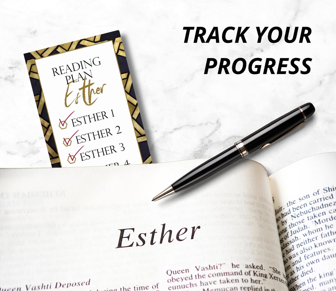 Bible Reading Plan Esther / Digital Bookmark / Esther / Printable Bible ...