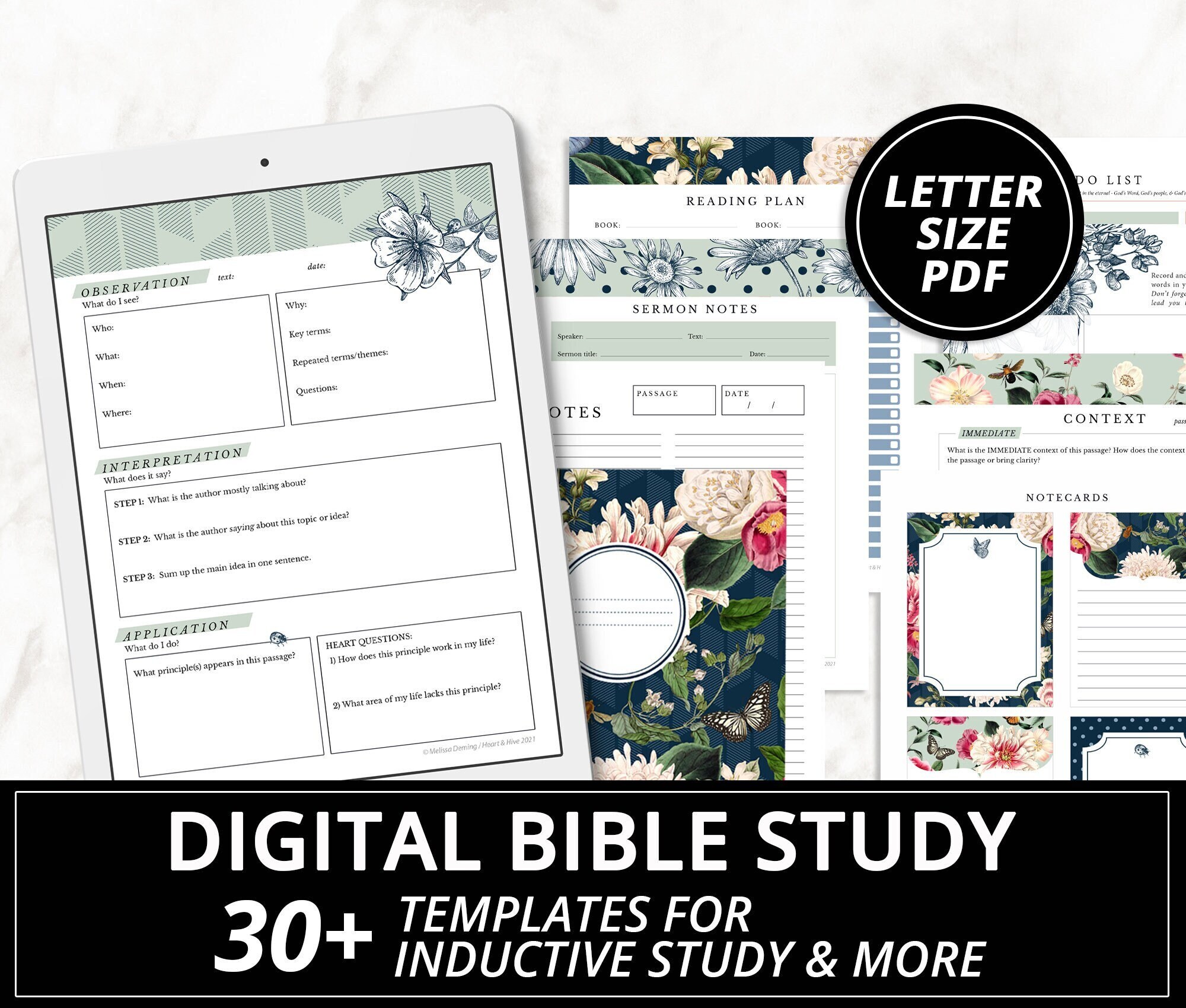 PRINTABLE Bible Study Templates / Digital Bible Journal / - Etsy
