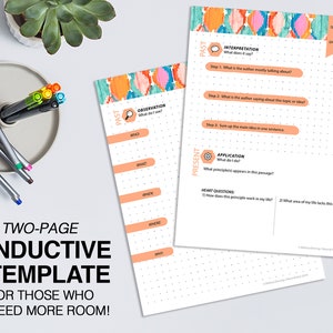 Inductive Bible Study Printable: Summer Printable, Digital Stickers ...