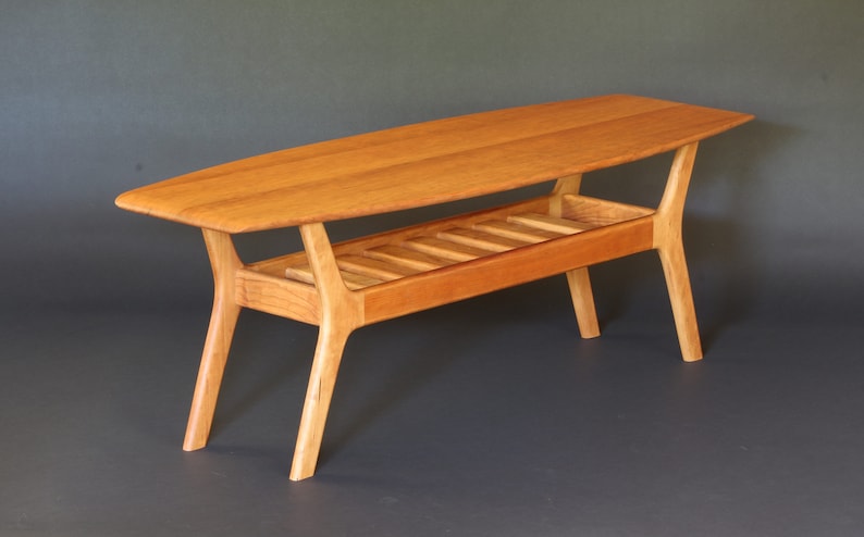 Spicoli Danish Surfboard Coffee Table in Cherry - Etsy