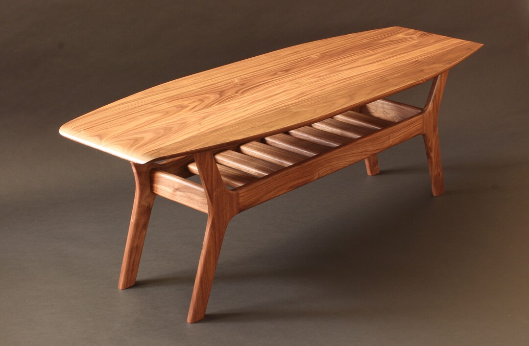Spicoli Danish Surfboard Coffee Table in Walnut - Etsy