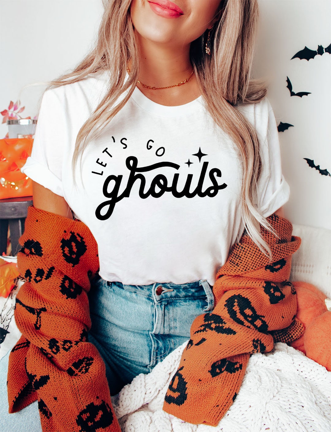 Let's Go Ghouls, Halloween Shirt, Fall Shirt, Women's Shirt, Ghost ...