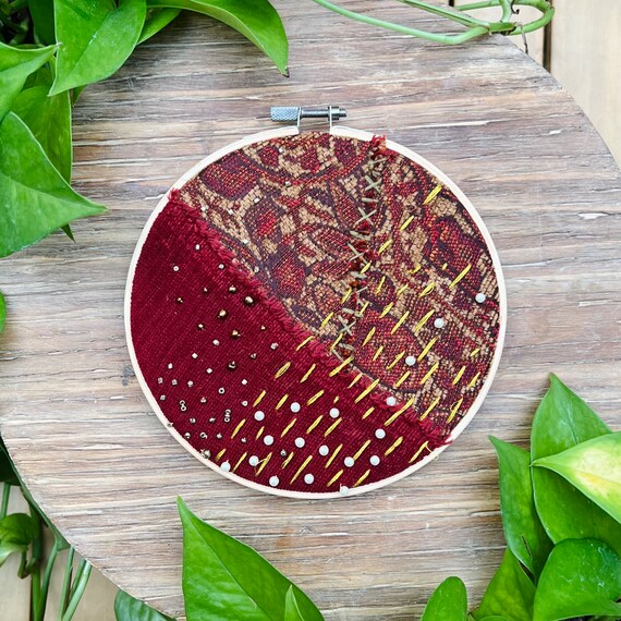 Red Textured Embroidery - Etsy