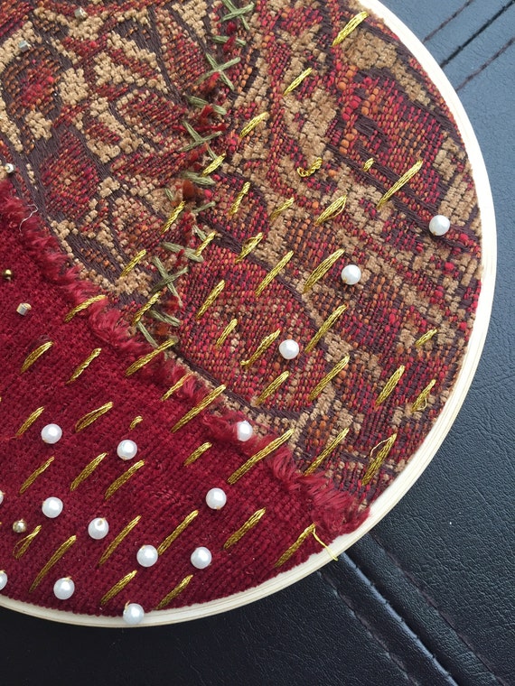 Red textured embroidery | Etsy