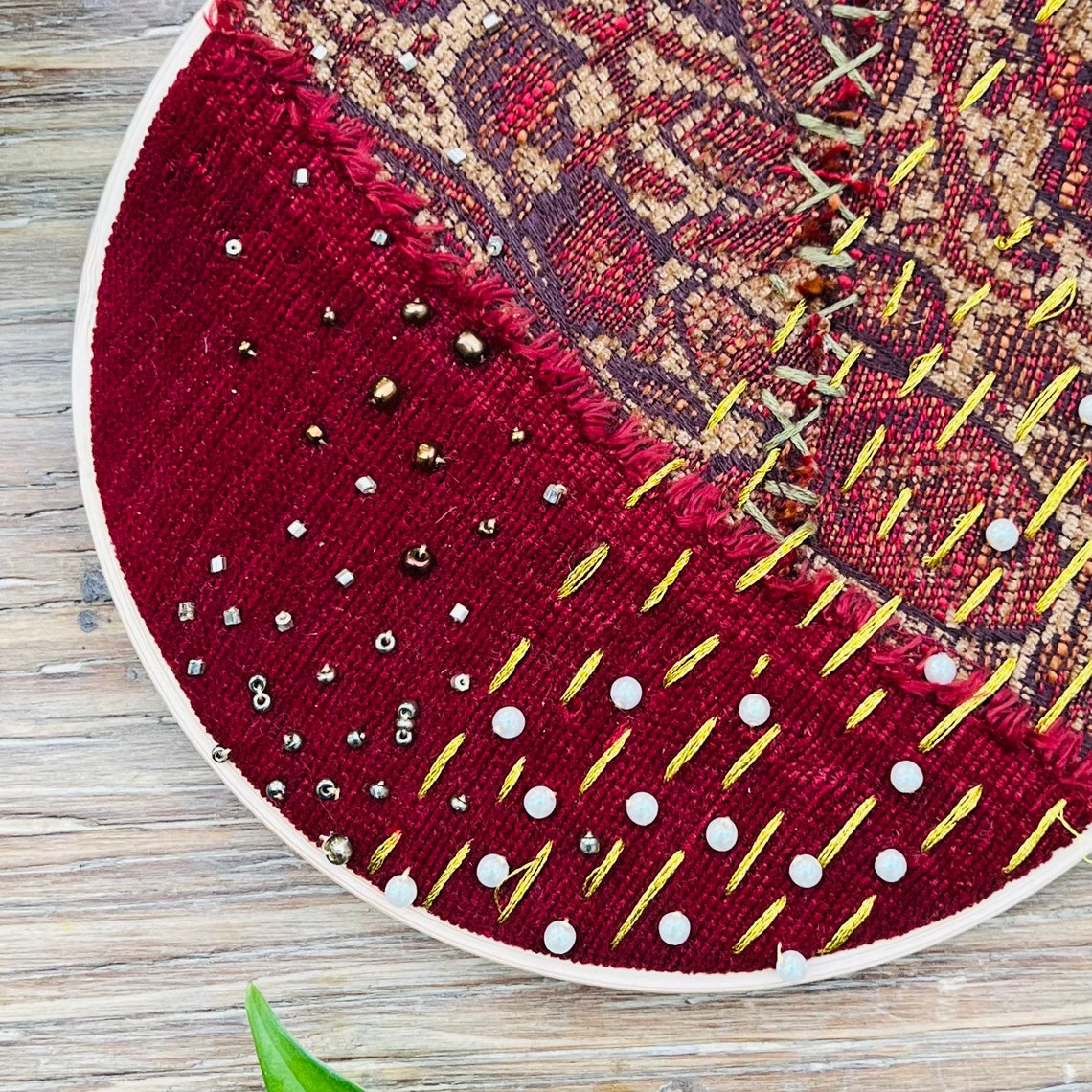 Red Textured Embroidery - Etsy