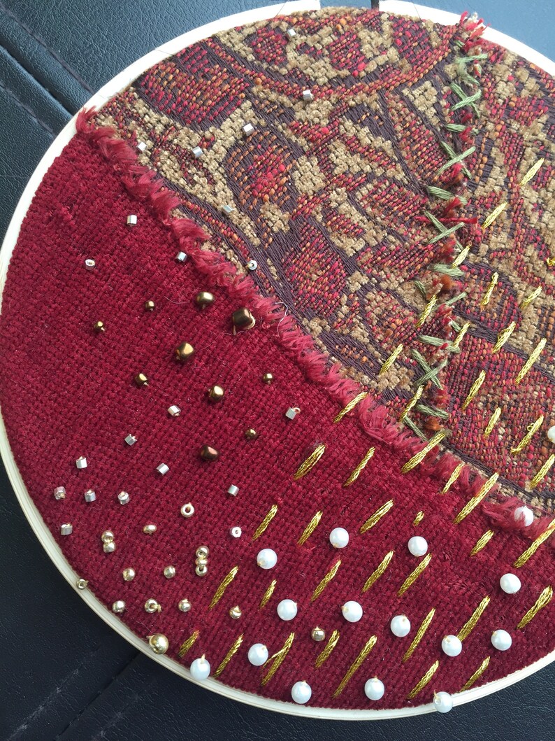 Red textured embroidery | Etsy