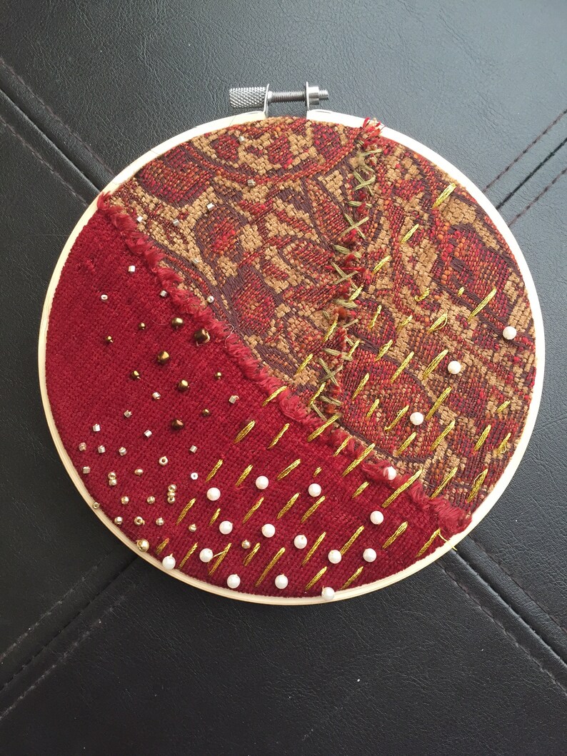 Red textured embroidery | Etsy