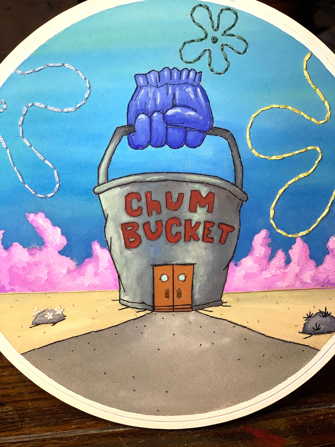 The Chum Bucket Embroidery Spongebob Squarepants Plankton | Etsy