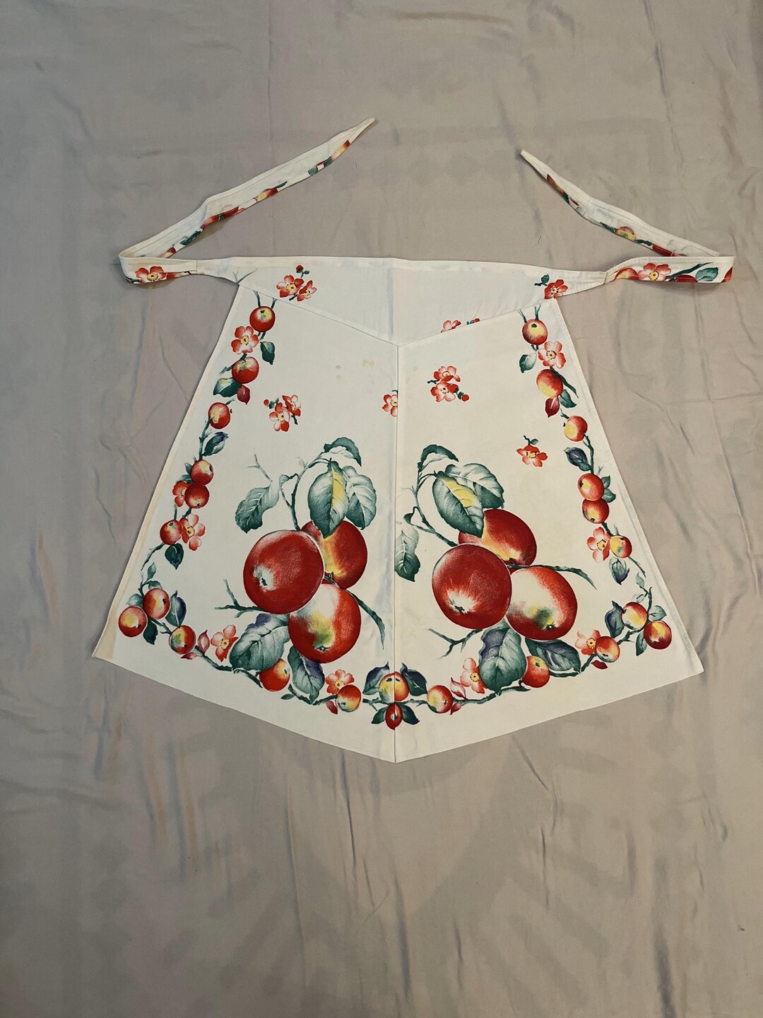 Vintage "apple Harvest" Waist Apron / Size Small - Etsy