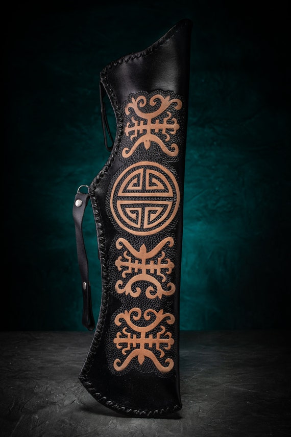 Quiver Leather With Mongol Endless Knot Pattern According to | Etsy