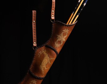 Quiver Leather With Mongol Endless Knot Pattern According to | Etsy