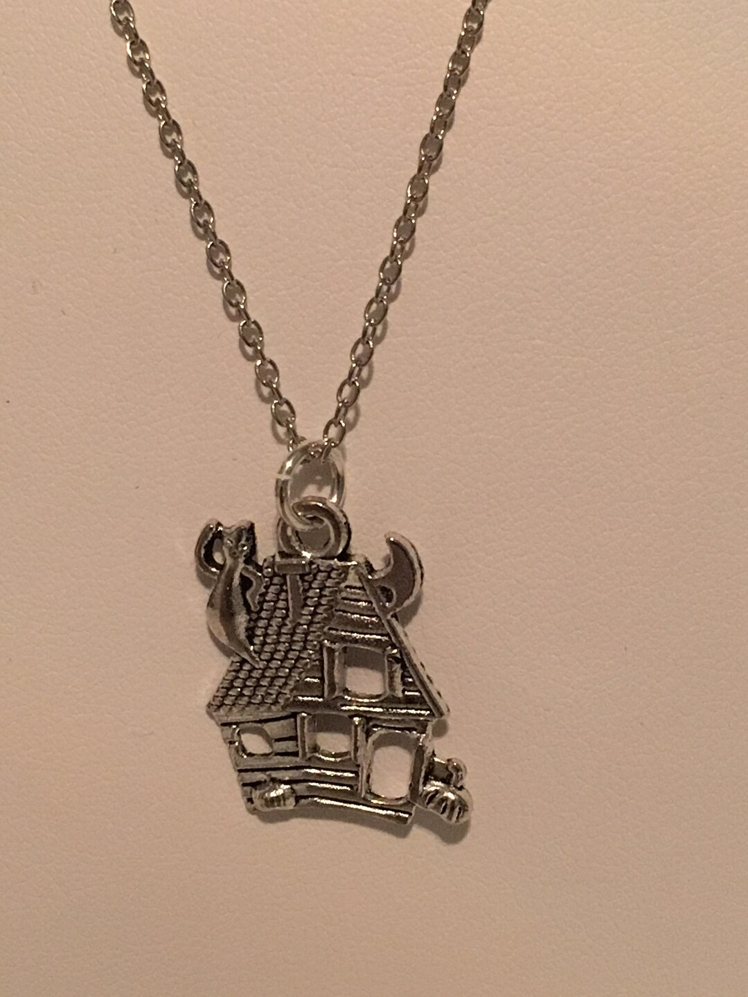 Halloween Haunted House Charm Pendant on a 19" Sterling Silver Chain ...