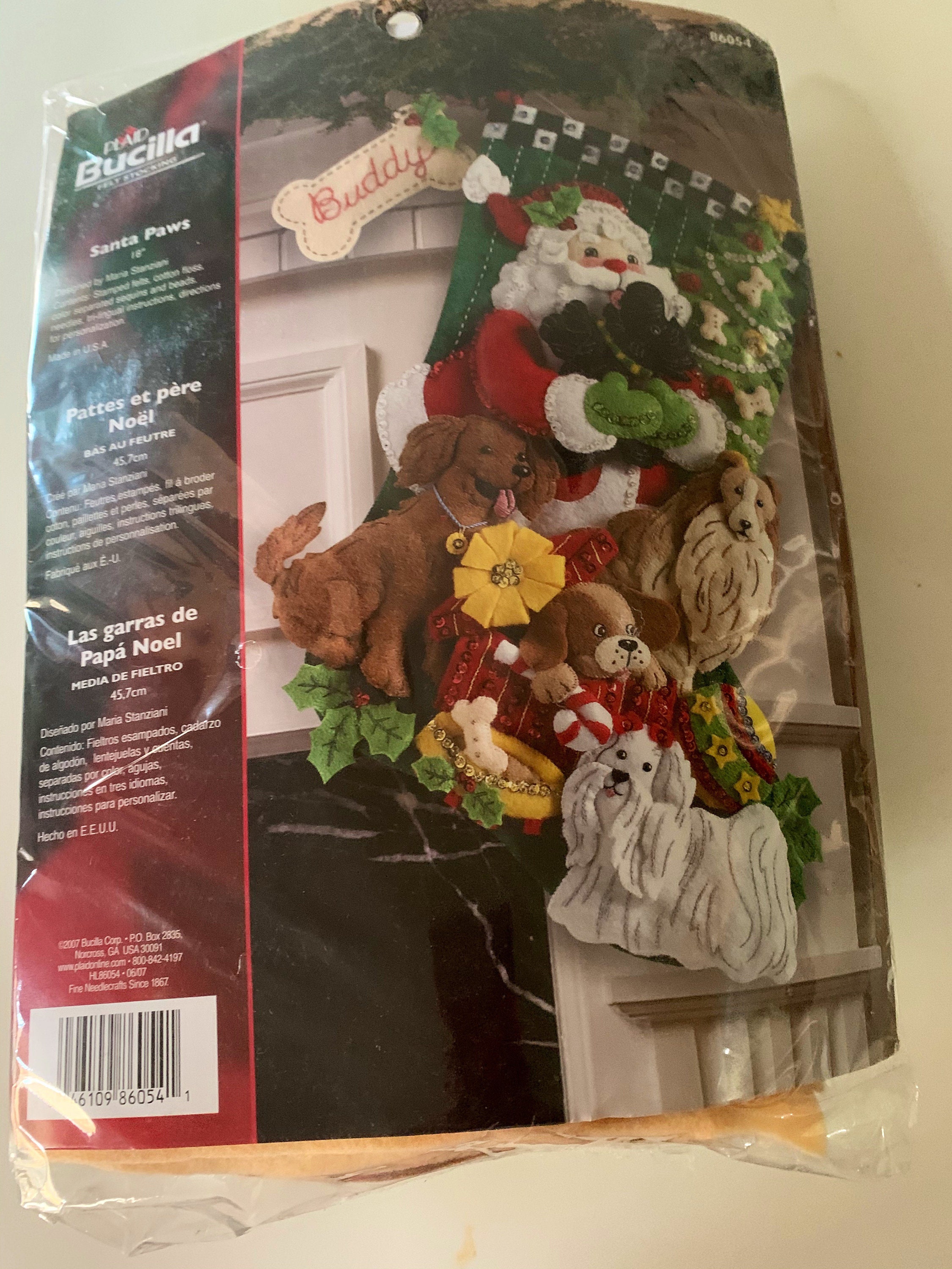 NEW sealed Bucilla Santa Paws dogs stocking kit 18from 2007 | Etsy