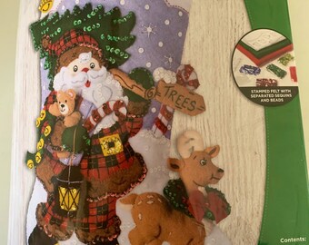 NEW Sealed Bucilla Cruising Cruisin Santa Motorcycle Stocking Kit 18 ...