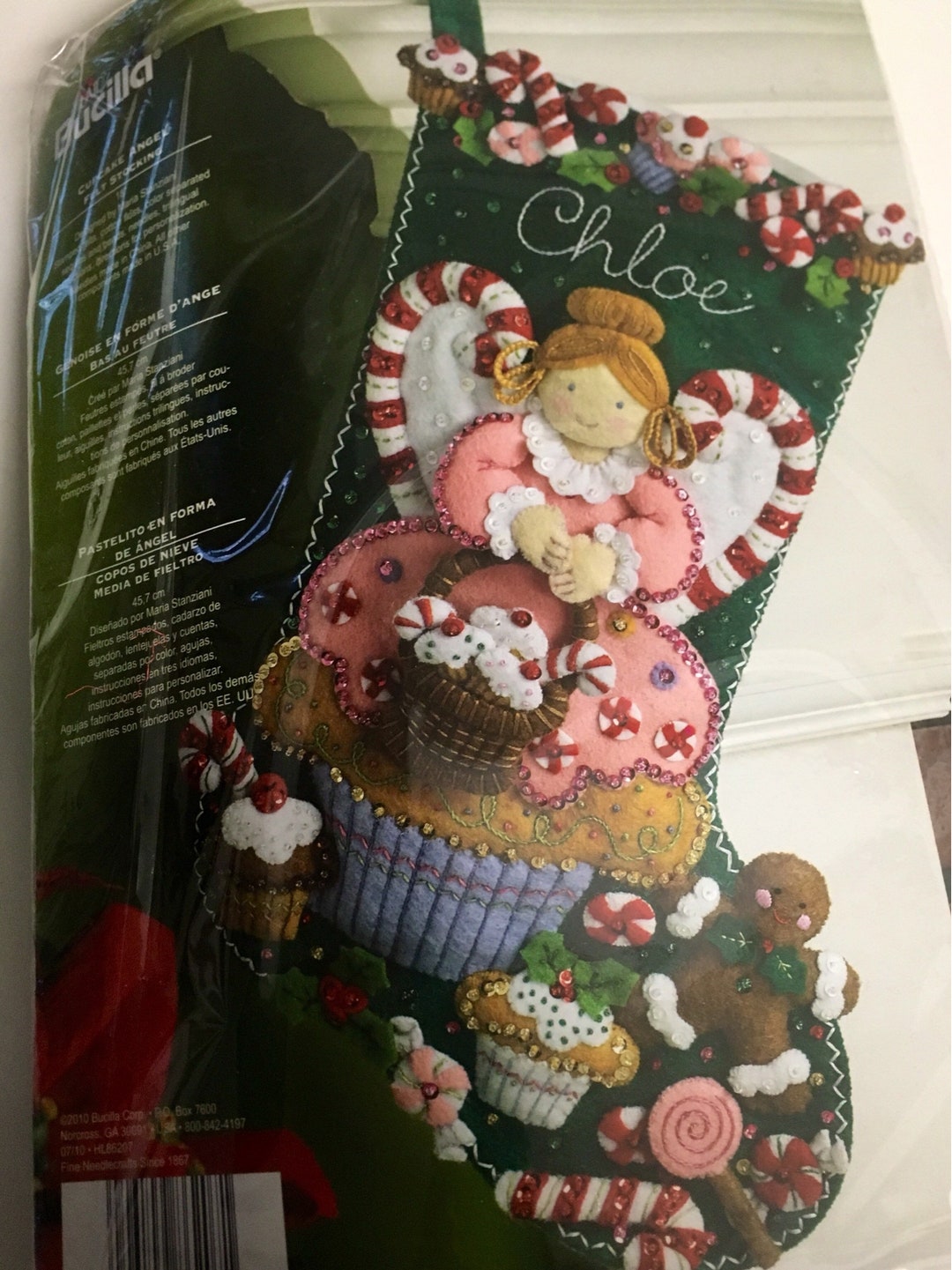 NEW Sealed Bucilla Cupcake Angel Christmas Stocking Kit # 86207 From ...