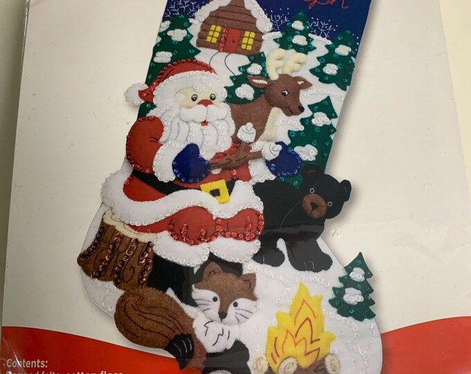 NEW Sealed Bucilla Cruising Cruisin Santa Motorcycle Stocking Kit 18 ...