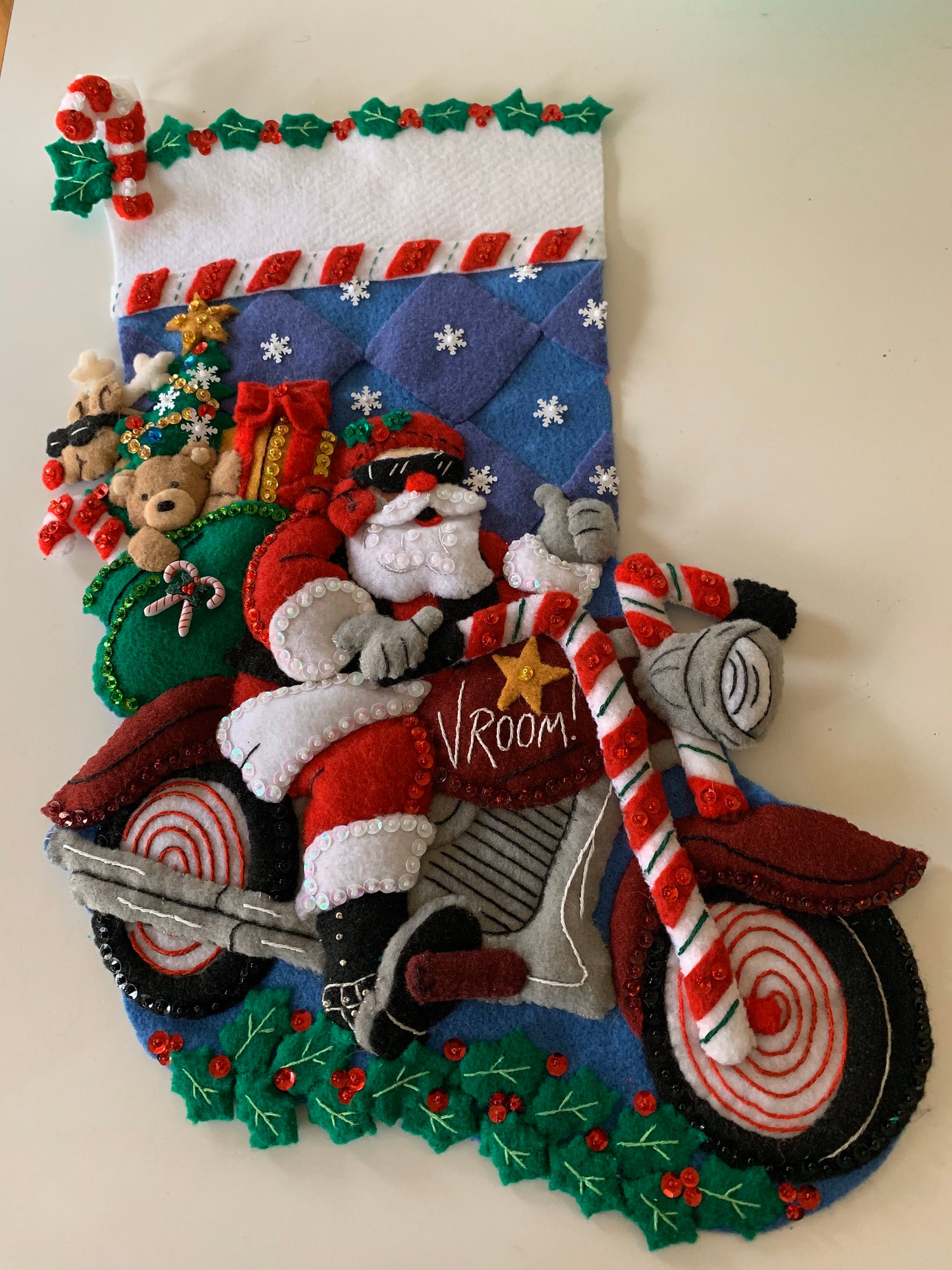 NEW Sealed Bucilla Cruising Cruisin Santa Motorcycle Stocking Kit 18 ...