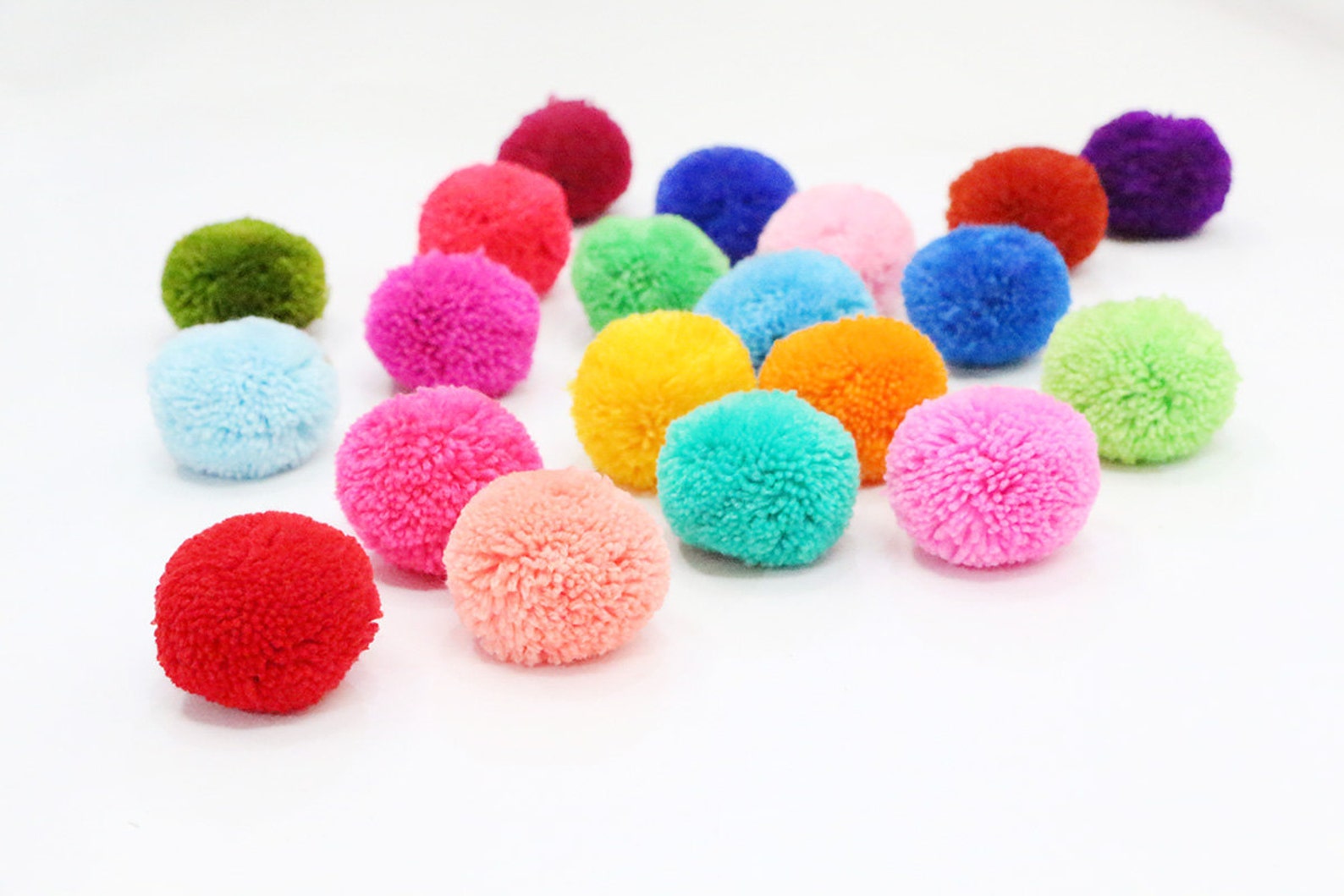 Handmade DIY 10 Pieces Mixed Color Pom Poms | Etsy