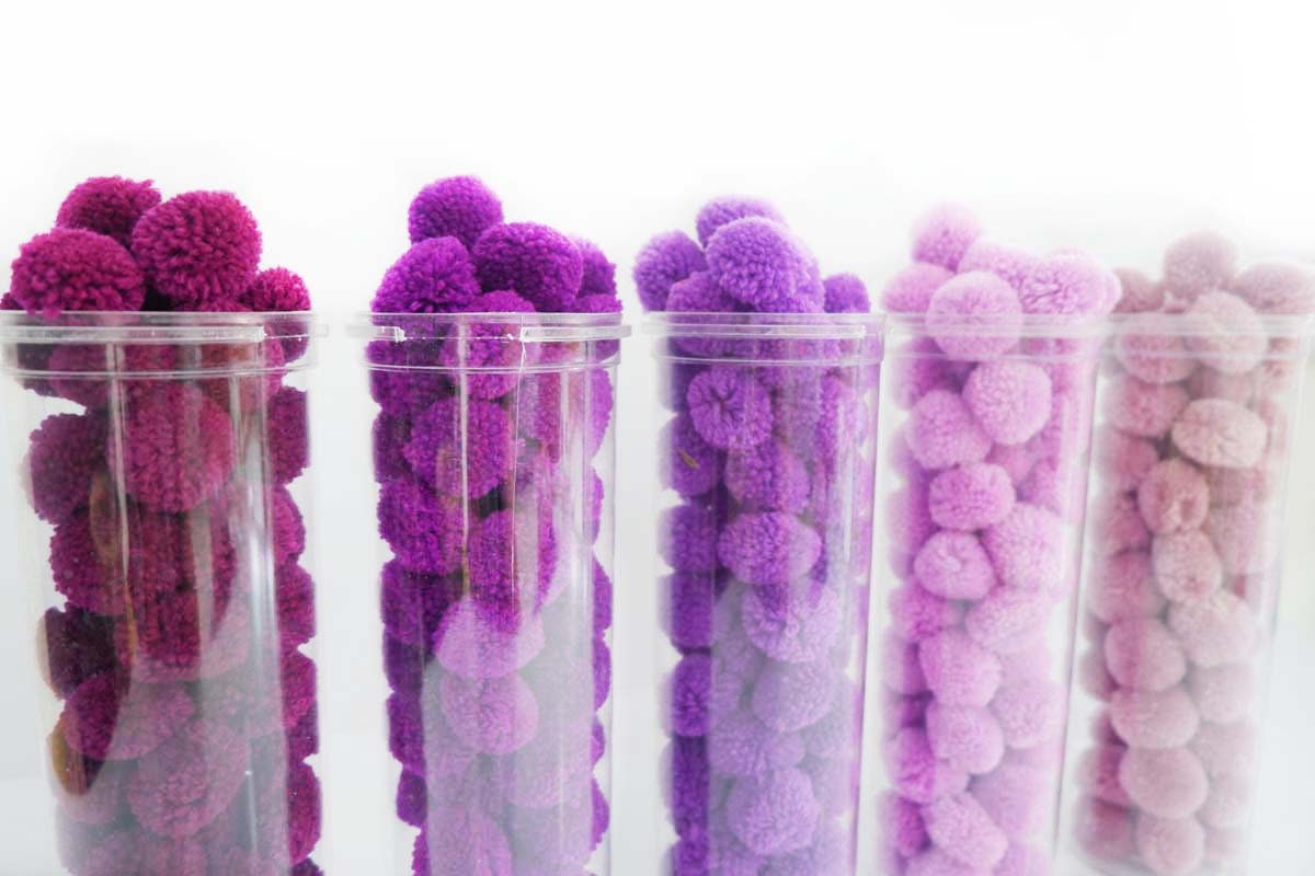 Handmade 100 Pieces of Purple Yarn Pom Poms Crafts Decoration | Etsy
