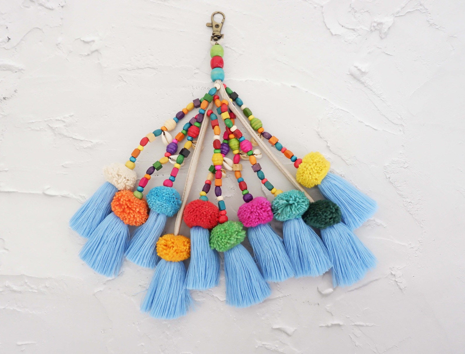 Boho Accessories Long Tassel Keychain With Colourful Beads & | Etsy