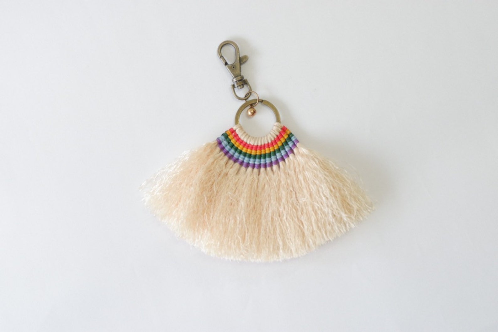 Boho Tassel Keychain Woven With Triple Layer Wax Strings - Etsy