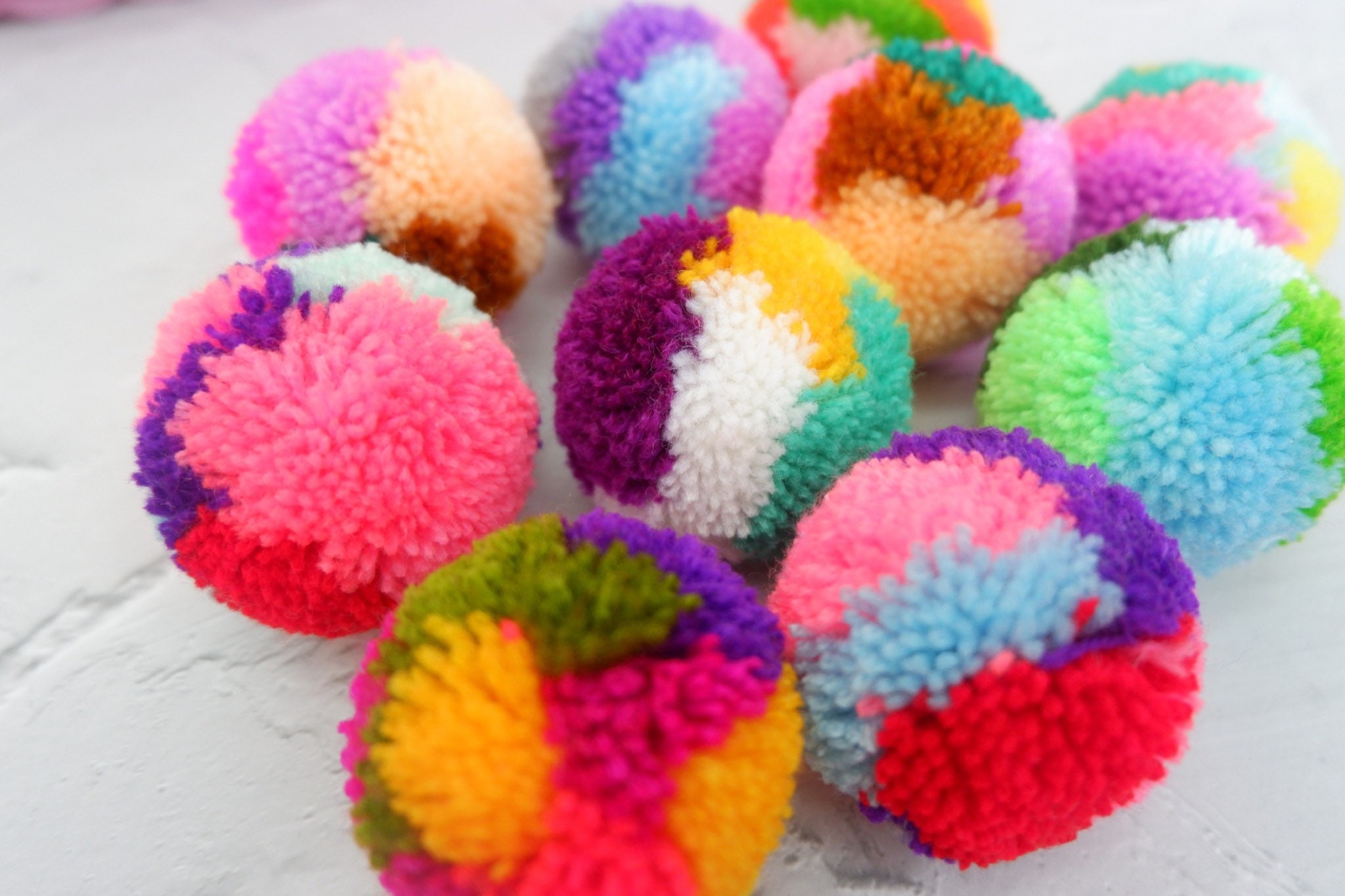 Craft Supply 20 Pieces Mixed Color Big Yarn Pom Poms - Etsy