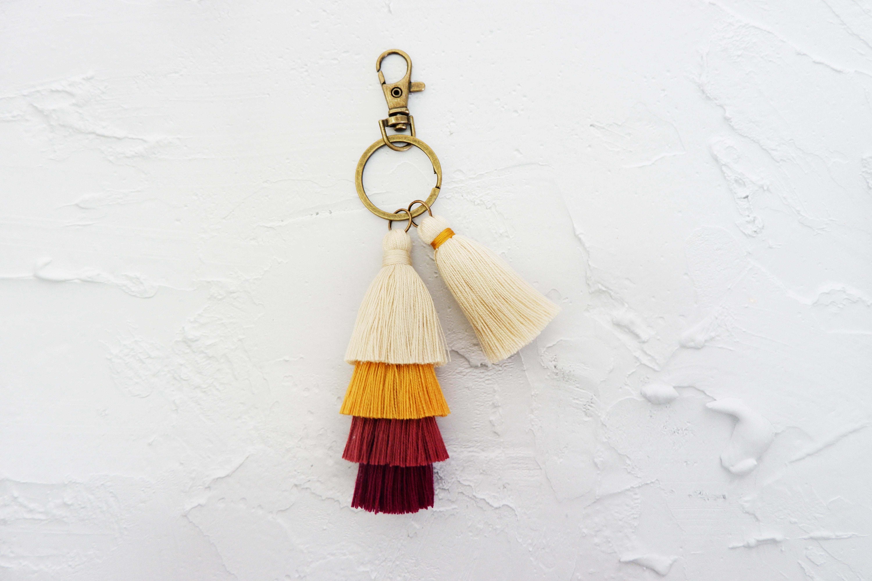Four Layered Tassel Keychain Hmong Tassel Keychain - Etsy