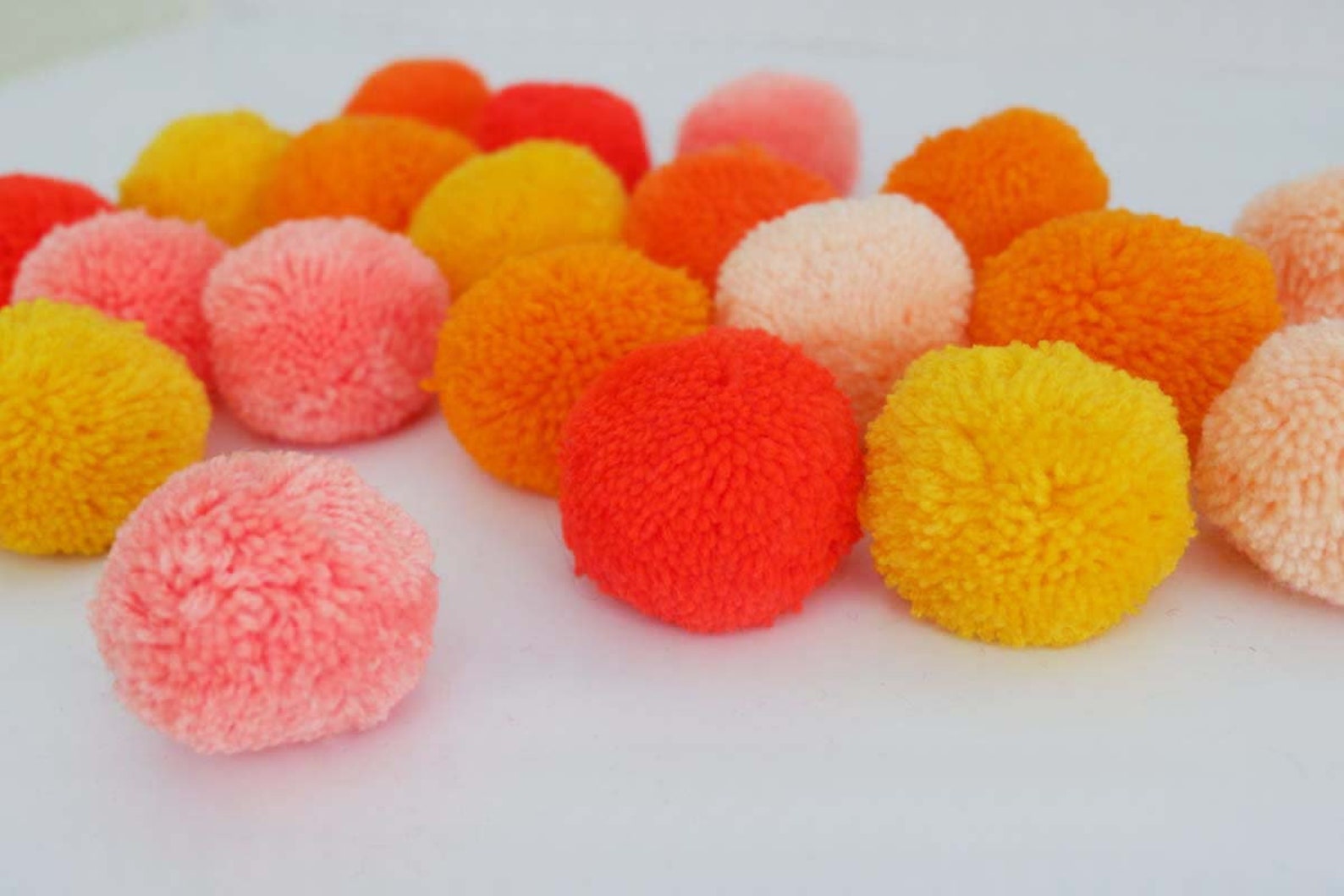 Orange Tone Color 10 Pieces Pom Poms Decoration - Etsy