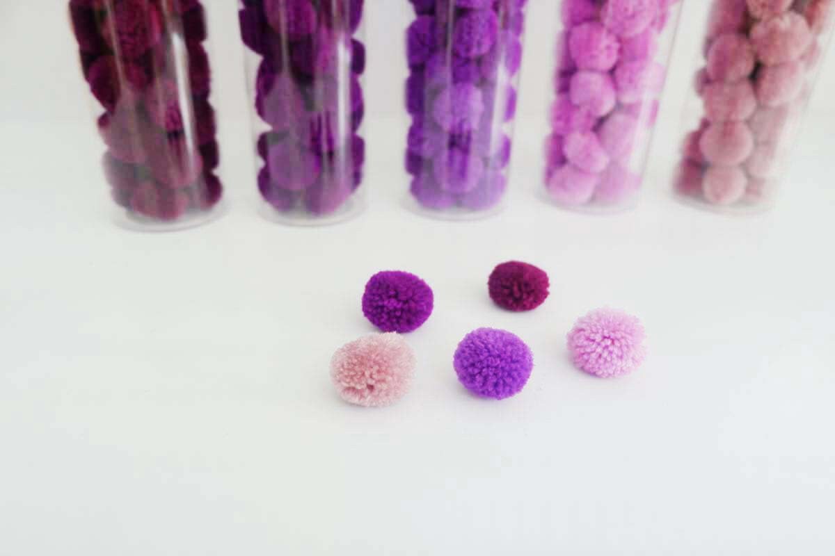 Handmade 100 Pieces of Purple Yarn Pom Poms Crafts Decoration | Etsy