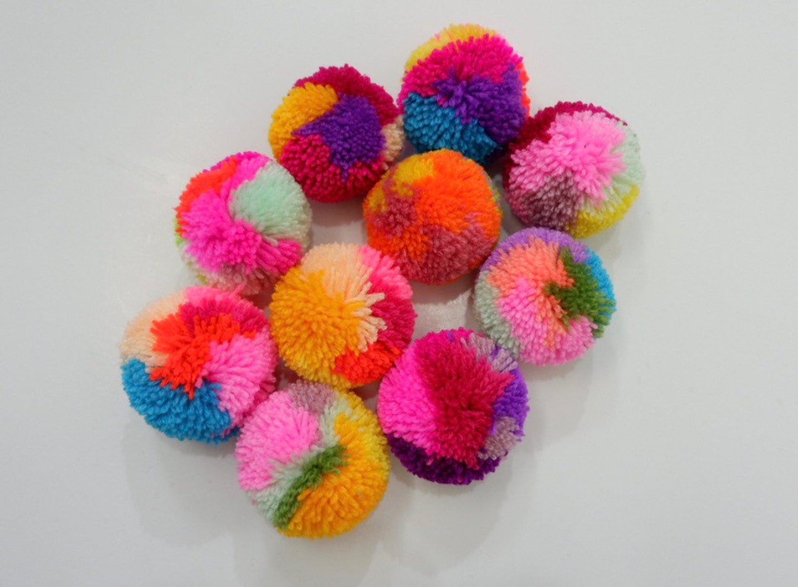 Craft Supply 20 Pieces Mixed Color Big Yarn Pom Poms | Etsy