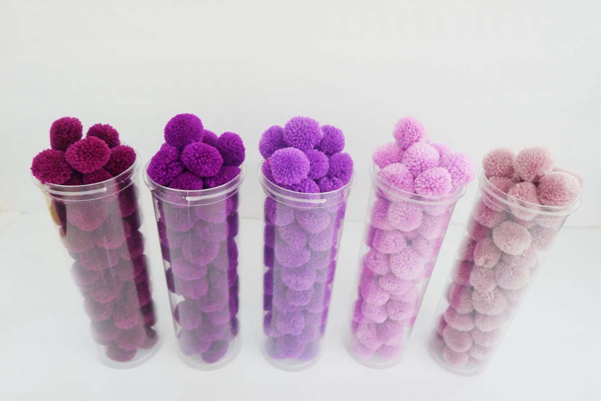 Handmade 100 Pieces of Purple Yarn Pom Poms Crafts Decoration | Etsy