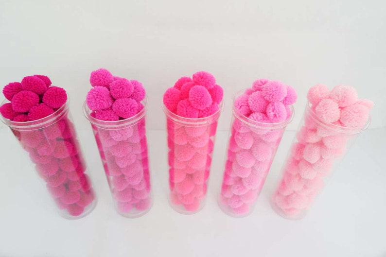 Pink Pompoms 100 Pieces Yarn Pom Poms Jewelry Making Decoration Crafts ...