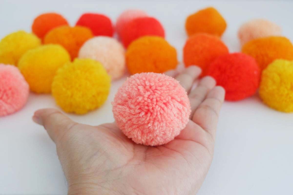 Orange tone color 10 Pieces Pom Poms Decoration | Etsy