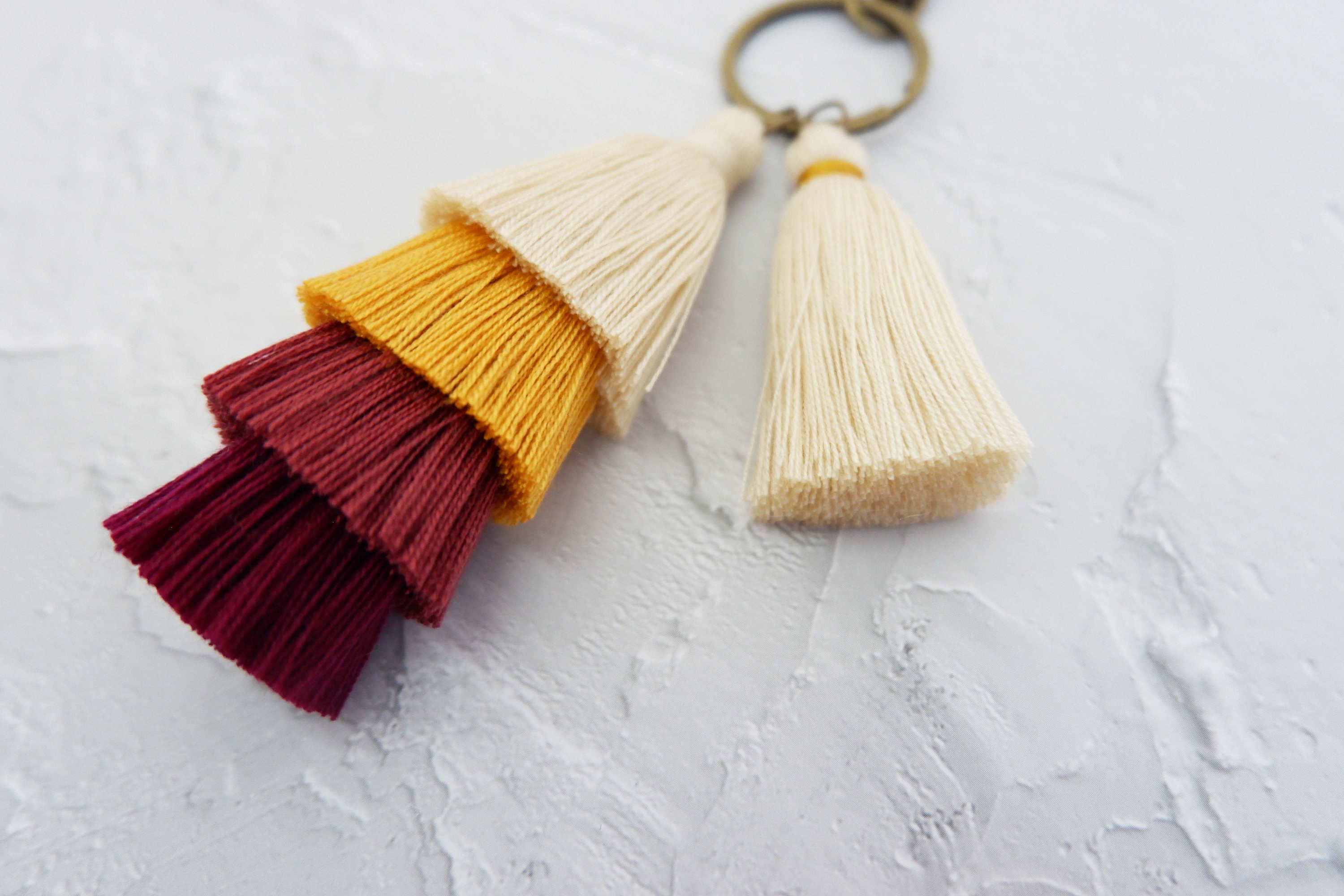 Four Layered Tassel Keychain Hmong Tassel Keychain - Etsy