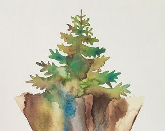 Colorful tree art | Etsy