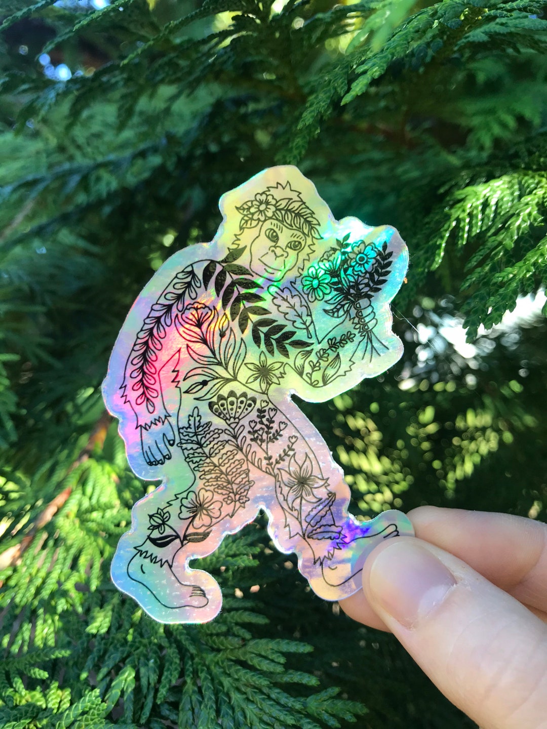Holographic Sasquatch Sticker, Bigfoot Sticker, Bigfoot Decal ...