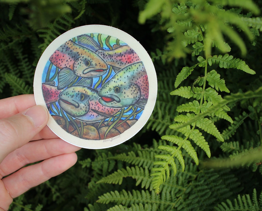 Colorful Salmon Vinyl Sticker, 3”salmon Decal, Salmon Sticker, Laptop ...