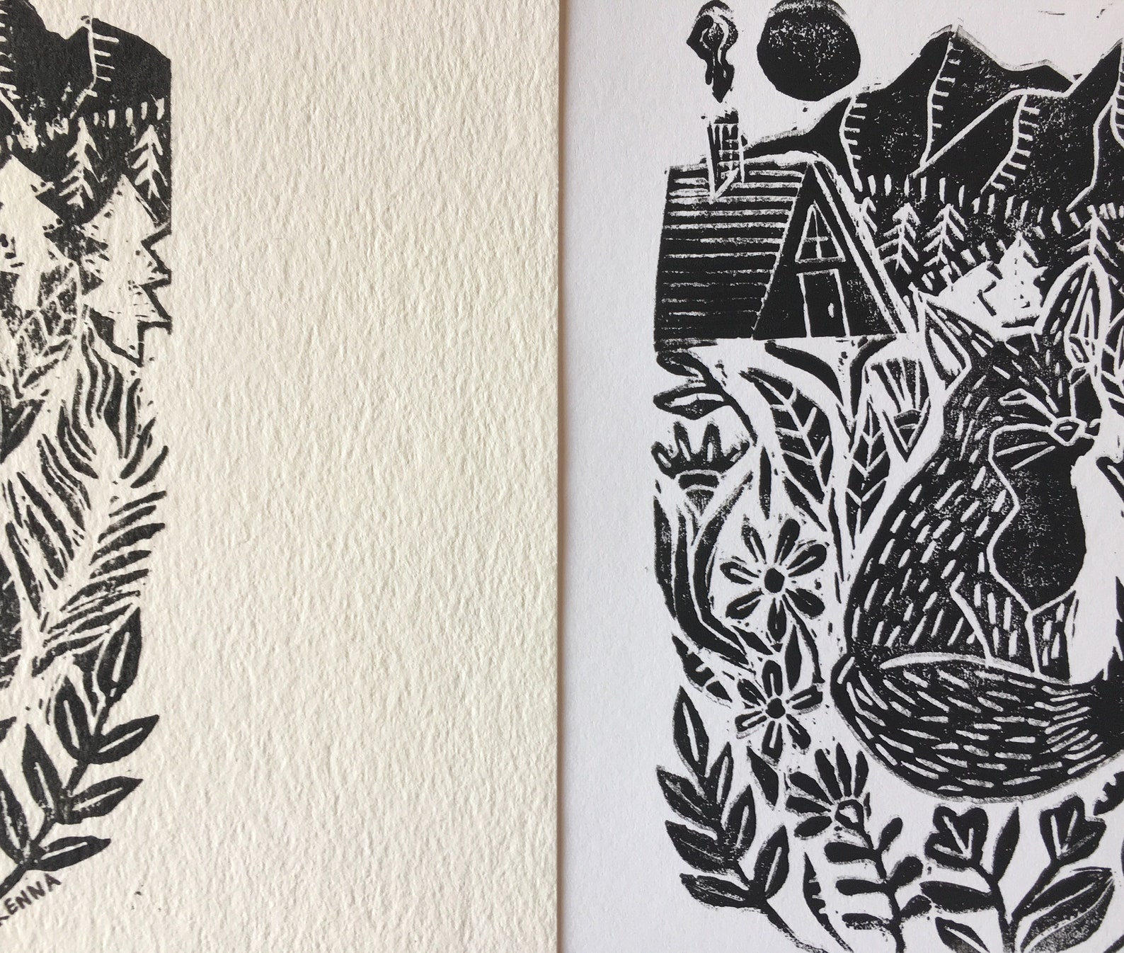 Handmade Fox Art Print Block Printing Stamp Art Print - Etsy