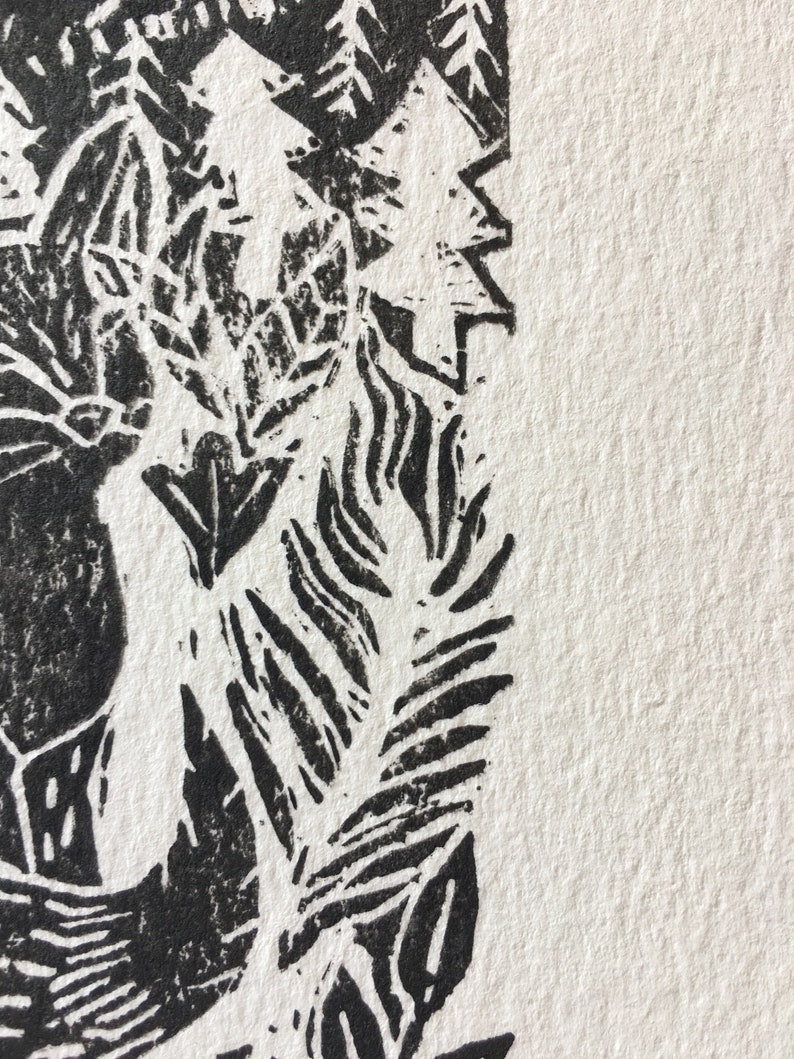 Handmade Fox Art Print Block Printing Stamp Art Print - Etsy