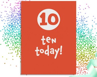 Printable 10th Birthday Card | Etsy